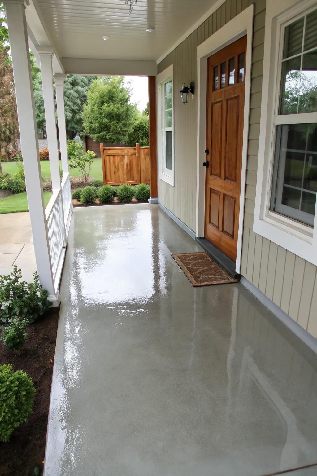 18+ Inspiring Concrete Front Porch Flooring Ideas - Garden.eco