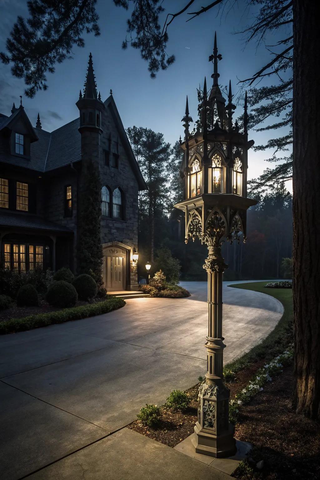 21+ Charming Front Yard Driveway Light Post Ideas - Garden.eco