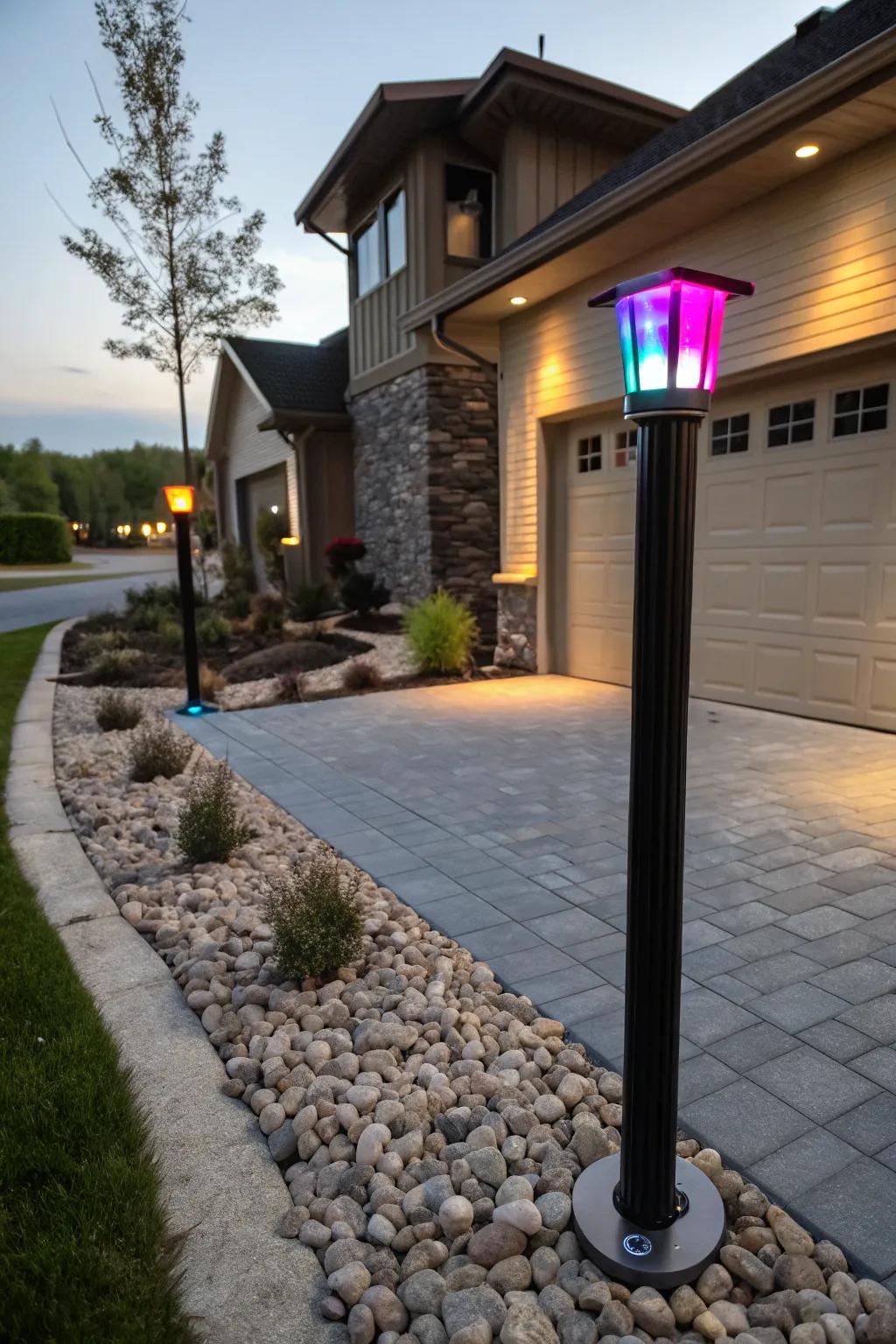 21+ Charming Front Yard Driveway Light Post Ideas - Garden.eco