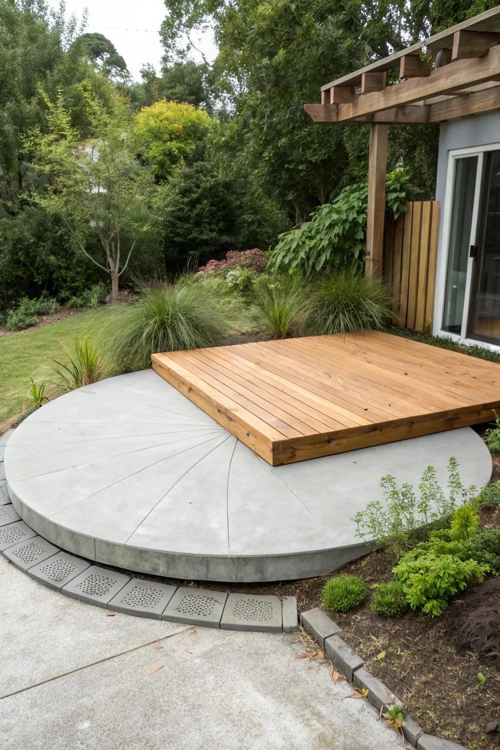19+ Stylish Round Concrete Patio Ideas - Garden.eco