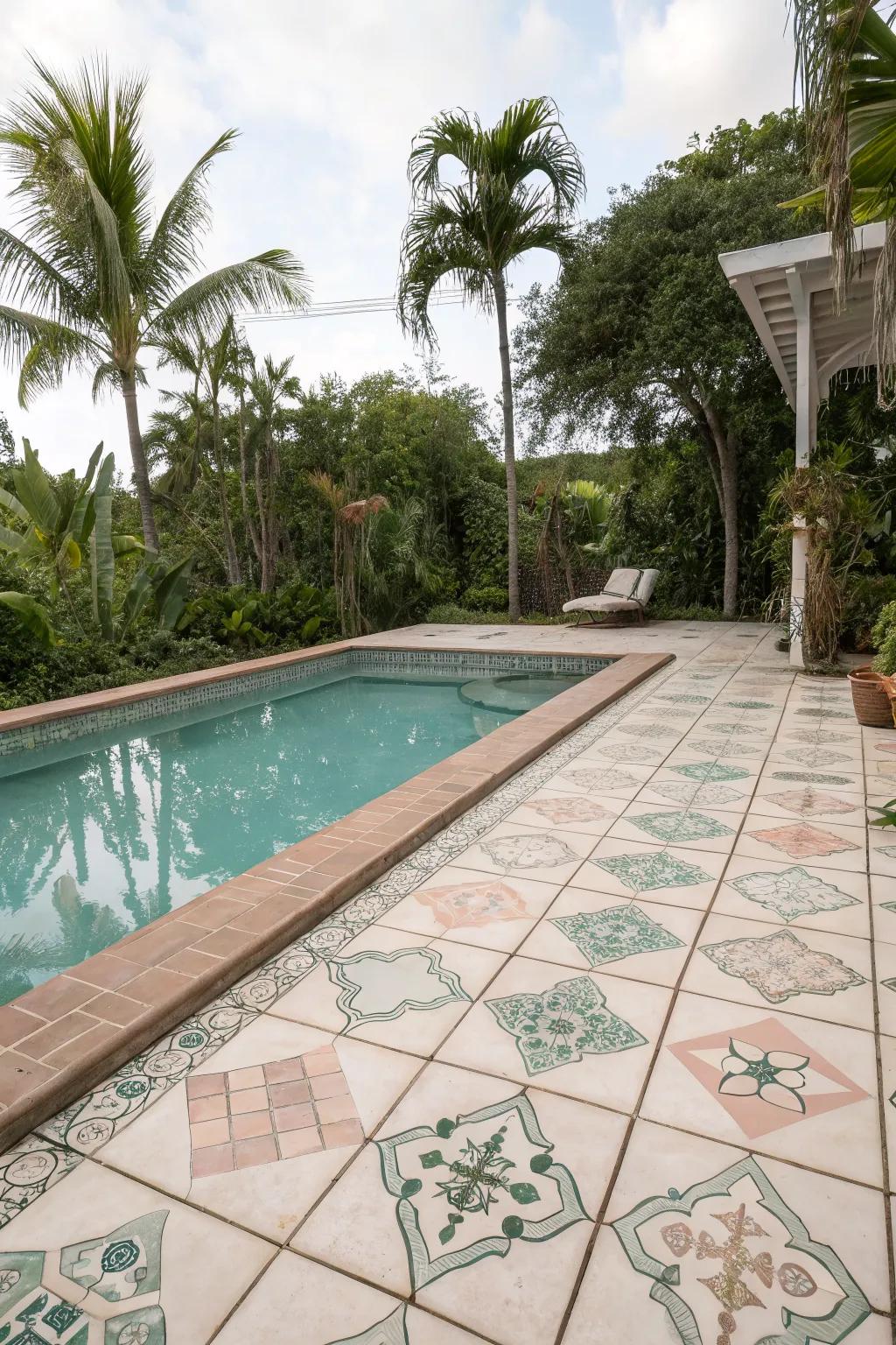 20+ Creative Pool Deck Paint Ideas - Garden.eco