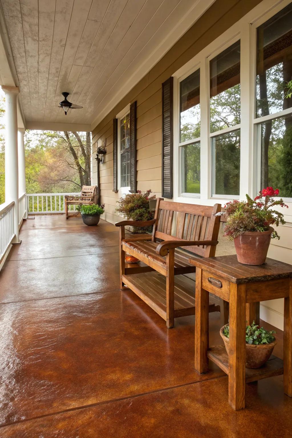 18+ Inspiring Concrete Front Porch Flooring Ideas - Garden.eco