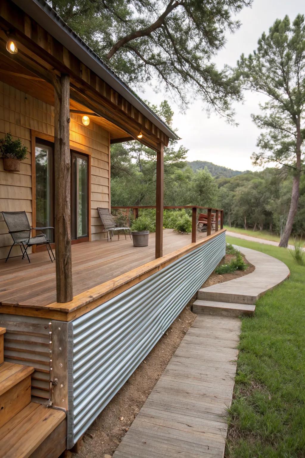 6+ Stylish Corrugated Metal Deck Skirting Ideas - Garden.eco
