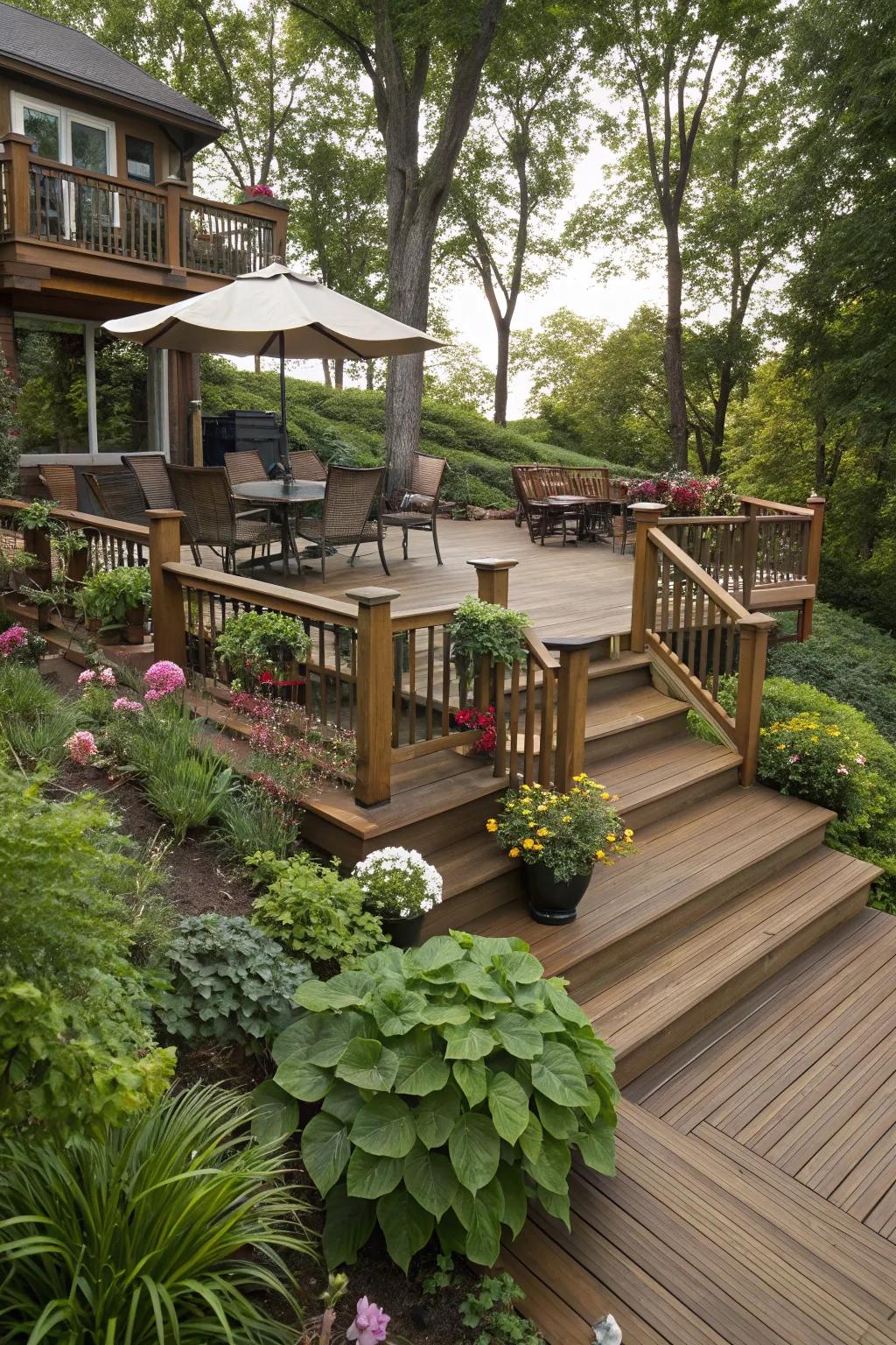 16+ Inspiring Backyard Deck Landscaping Ideas - Garden.eco