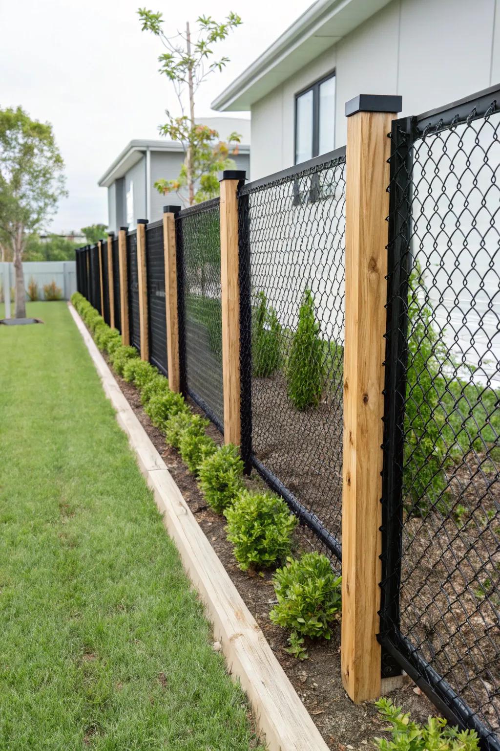 14 Stylish Wood Chain Link Fence Ideas