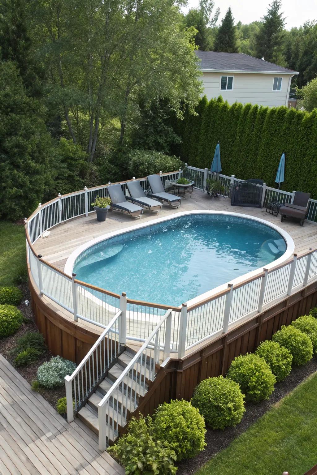14+ Creative Above Ground Pool Deck Ideas - Garden.eco