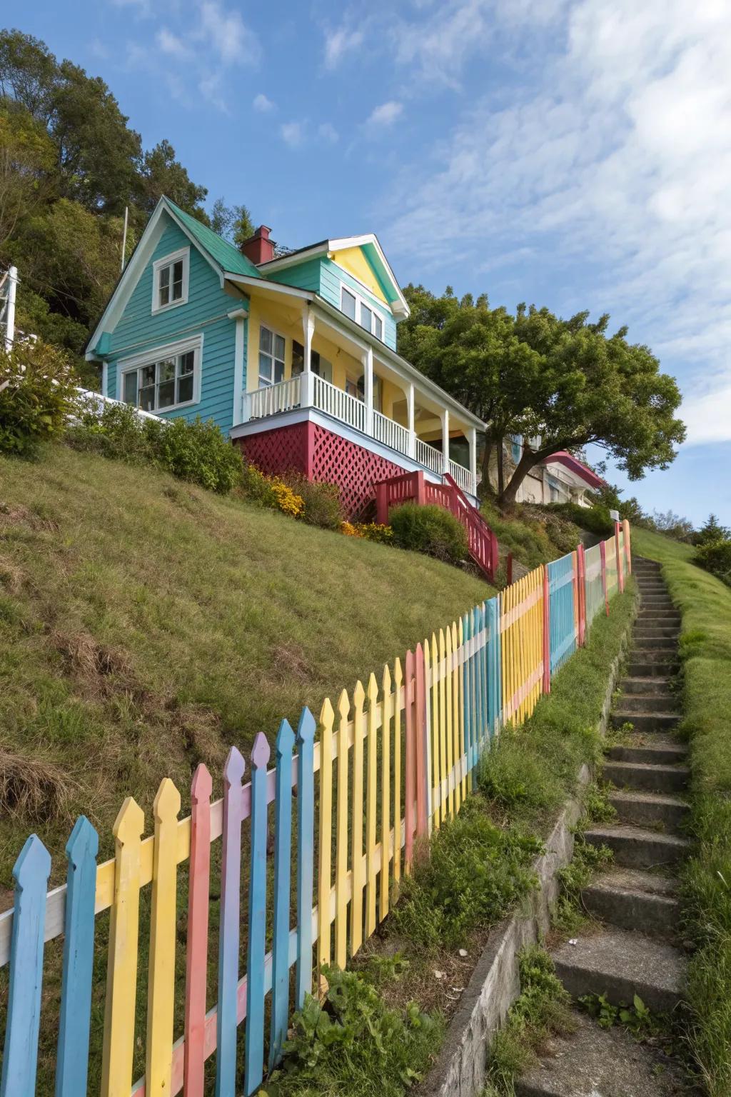 15+ Creative Picket Fence Ideas for Sloped Gardens - Garden.eco