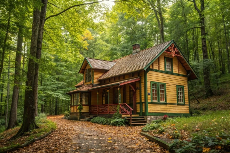 16+ Stunning Cabin Exterior Paint Color Ideas