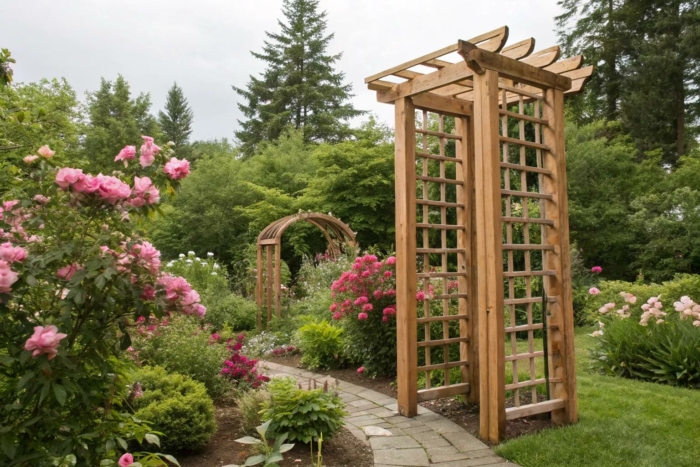16+ Charming Rose Arbor Trellis Ideas