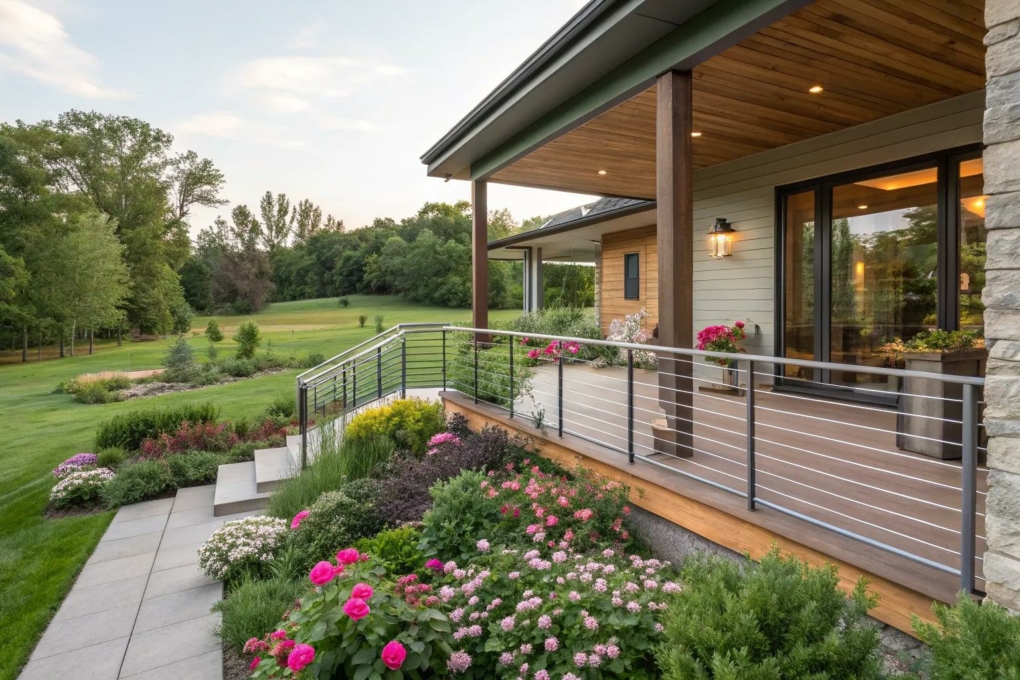 18+ Stylish Front Porch Ideas with Black Railings