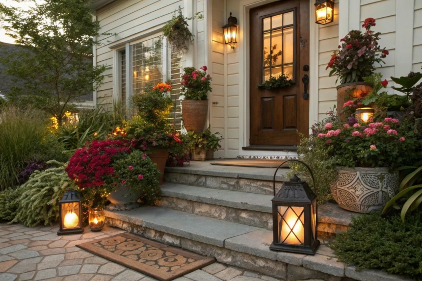 17+ Charming Front Stoop Decorating Ideas