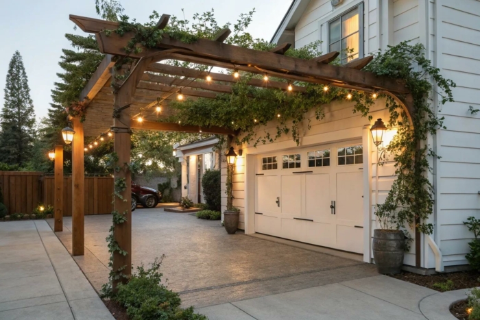 10+ Stunning Trellis Over Garage Door Ideas