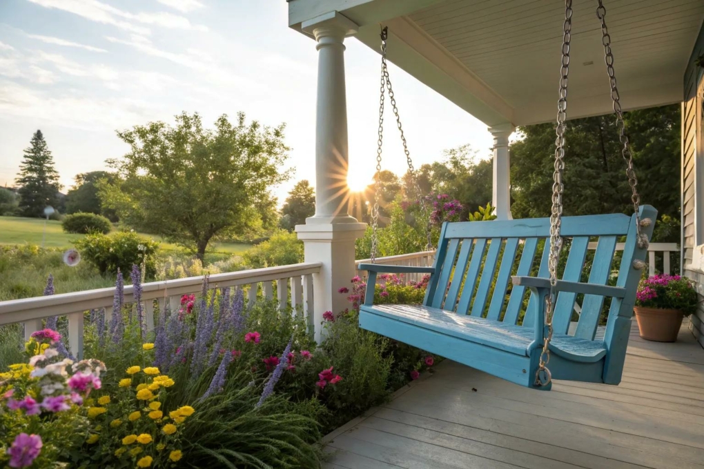 11+ Charming Painted Porch Swing Ideas