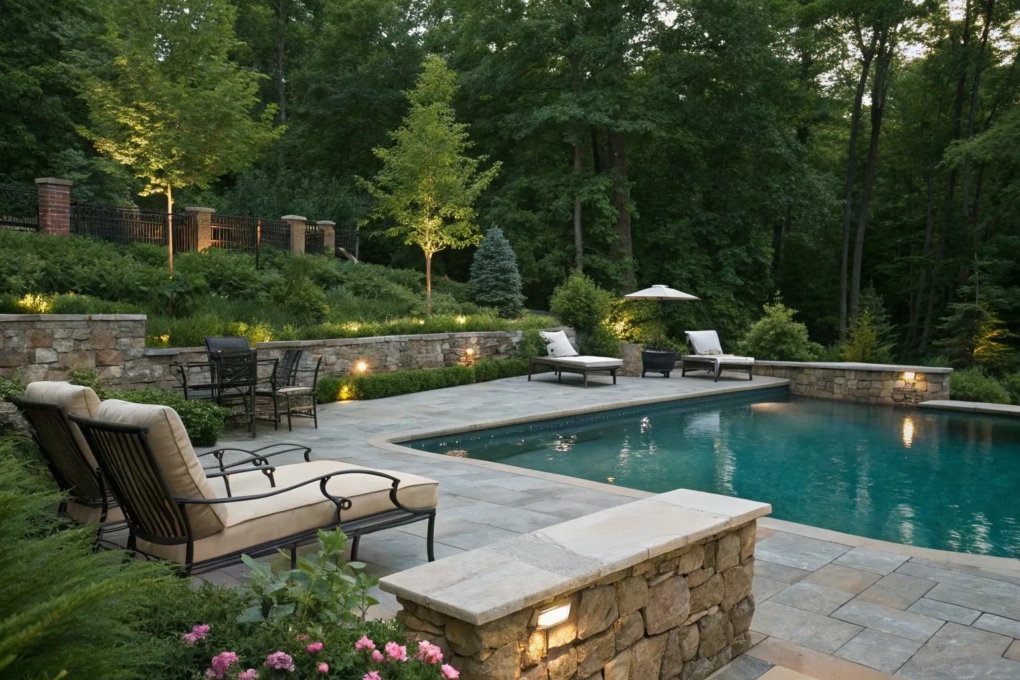 19+ Stylish Pools with Retaining Walls Ideas
