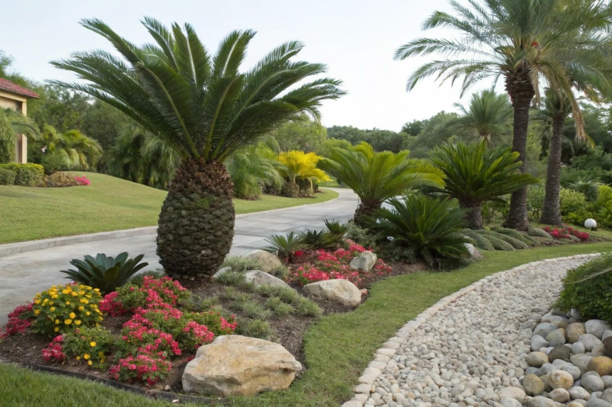 19+ Inspiring Palm Trees Landscape Ideas