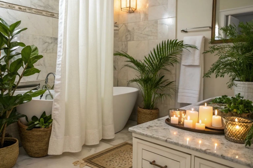 14+ Stylish Spa Shower Curtain Ideas for Your Bathroom