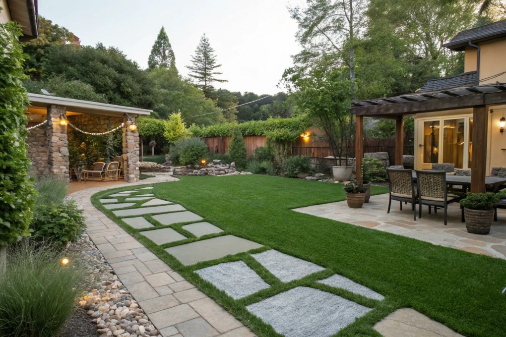 16+ Creative Artificial Grass & Paving Ideas