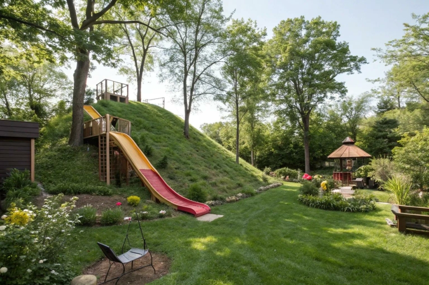7+ Inspiring Backyard Hill Slide Ideas