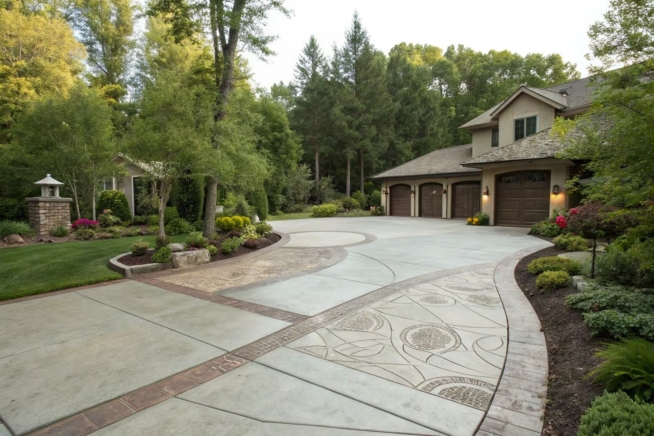 21+ Stylish Concrete Driveway Finishes Ideas