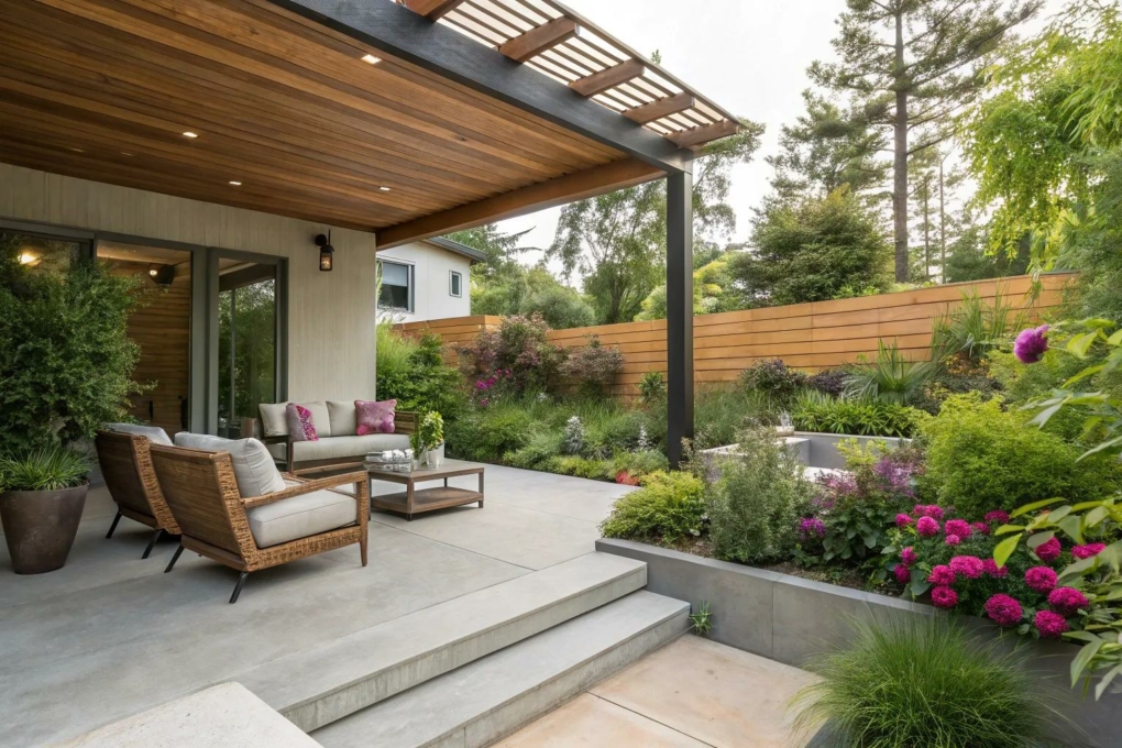 19+ Inspiring Concrete Patio Ideas for Under Decks
