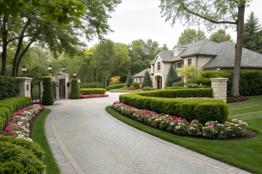 20+ Stylish Concrete and Grass Driveway Ideas
