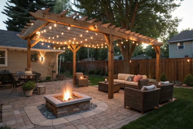 15+ Inspiring Fire Pit with Pergola Ideas