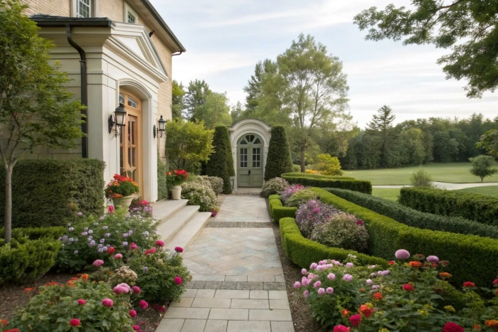 19+ Inspiring Front Entrance Landscaping Ideas