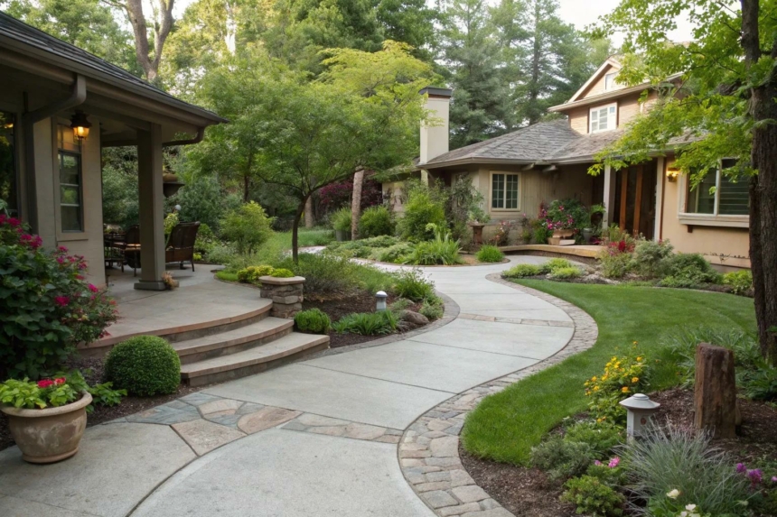 17+ Inspiring Front Yard Concrete Ideas to Transform Your Space