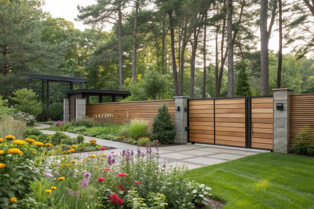 12+ Stylish Modern Sliding Gate Design Ideas