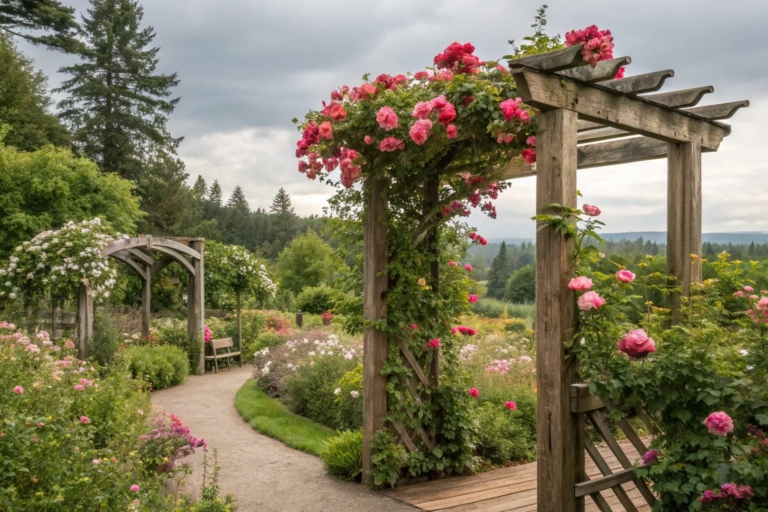 16+ Charming Rose Arbor Trellis Ideas