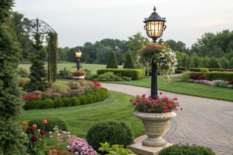 18+ Creative Lamp Post Base Ideas to Brighten Your Outdoors