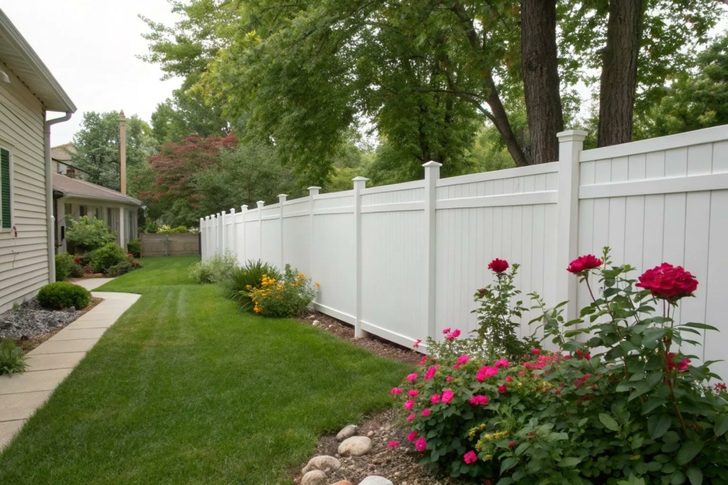 19+ Creative Landscaping Ideas Along White Vinyl Fences