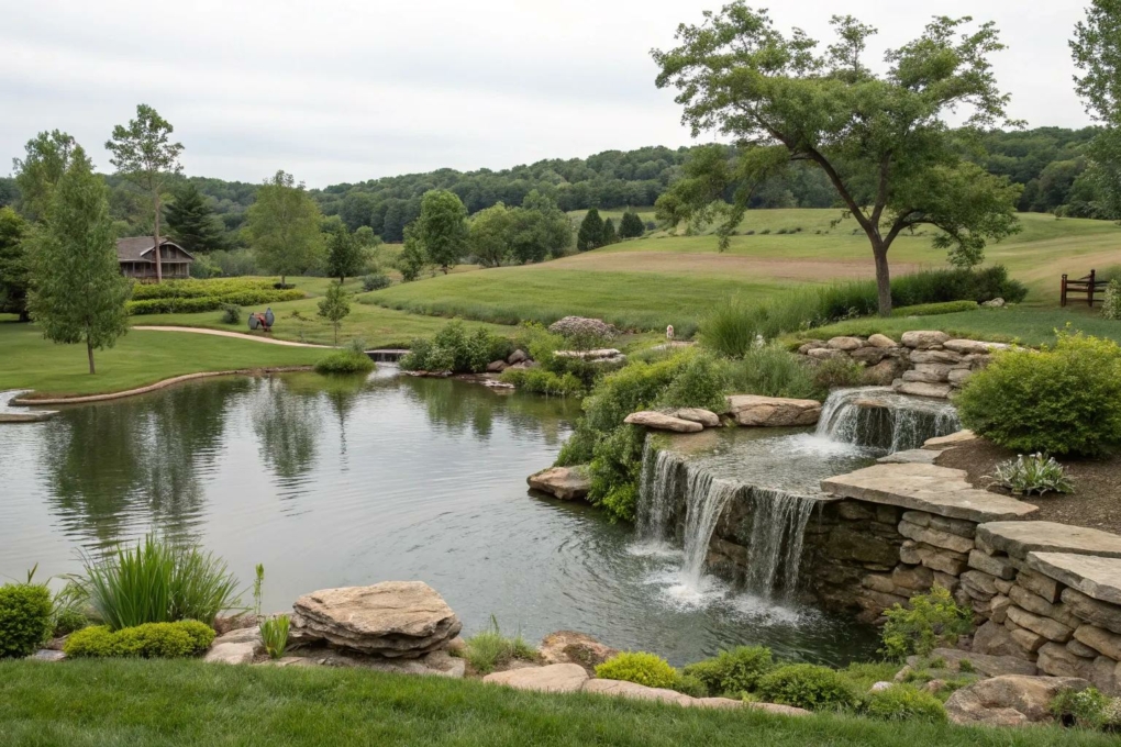 15+ Inspiring Farm Pond Landscaping Ideas