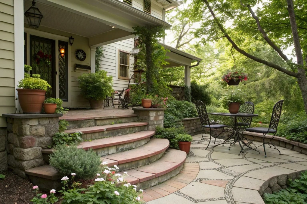 14+ Charming Back Porch Steps Ideas