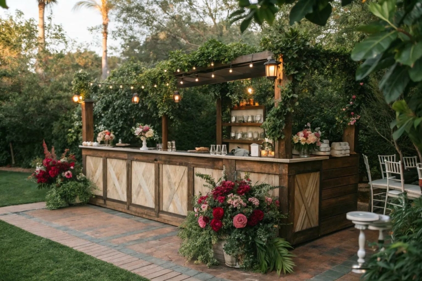 20+ Charming Outdoor Wedding Bar Ideas