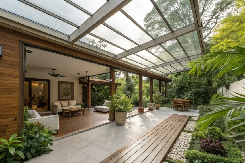 15+ Inspiring Patio Ideas with Clear Roof Designs