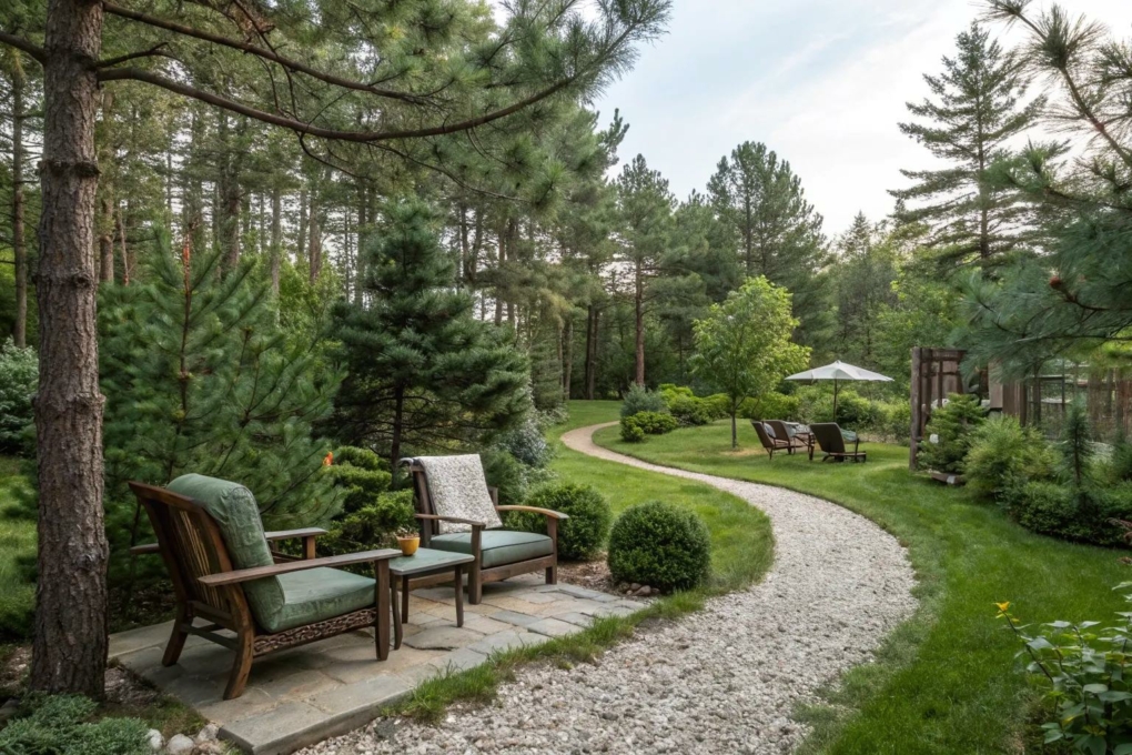 18+ Inspiring Pine Tree Landscape Ideas