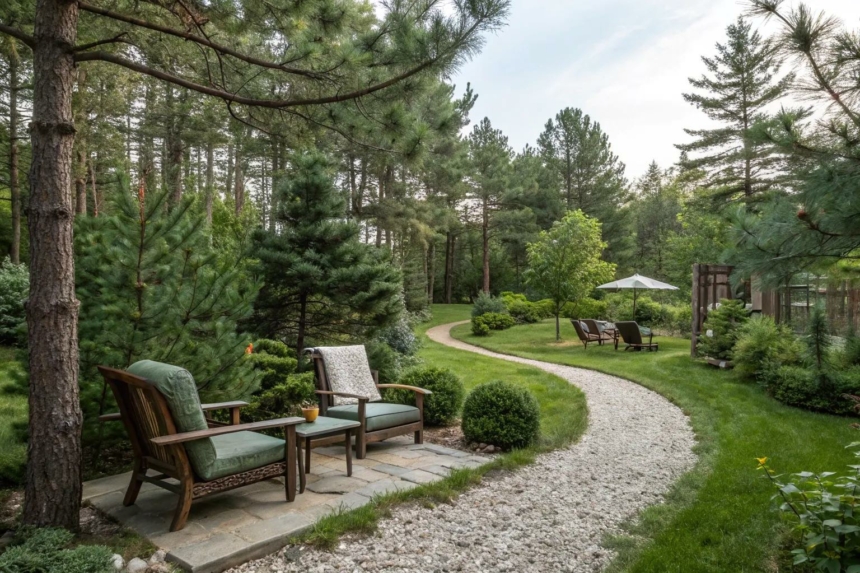 18+ Inspiring Pine Tree Landscape Ideas
