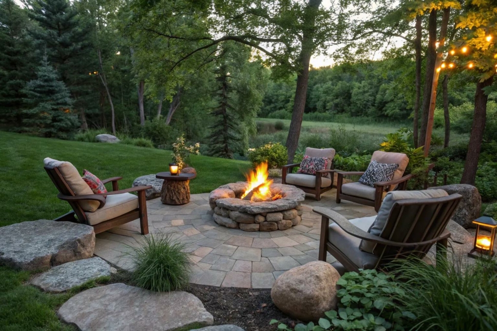 17+ Stunning River Rock Fire Pit Ideas