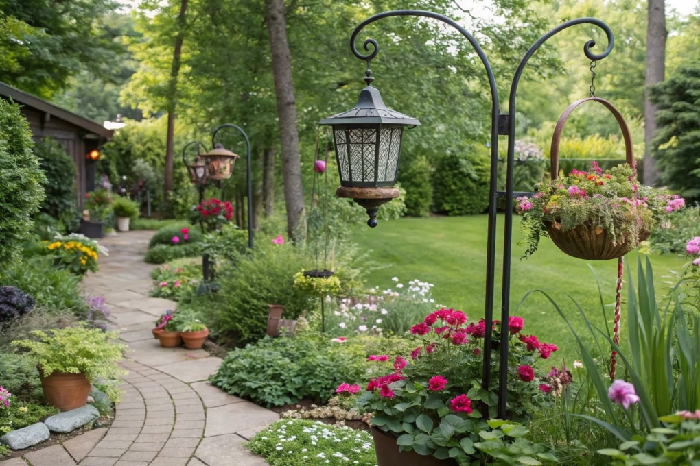 13+ Creative Shepherd Hook Garden Ideas