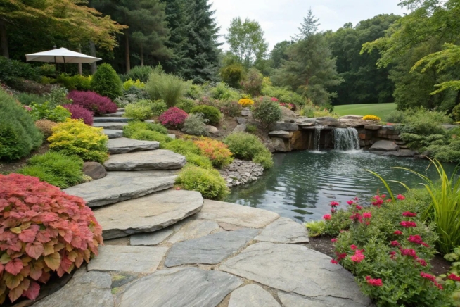 19+ Inspiring Slate Rock Landscaping Ideas