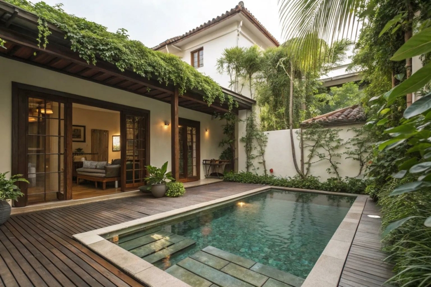 21+ Inspiring Small Courtyard Pool Ideas