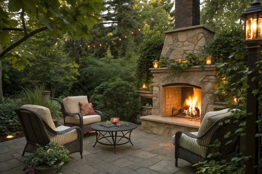 17+ Creative Small Outdoor Fireplace Ideas