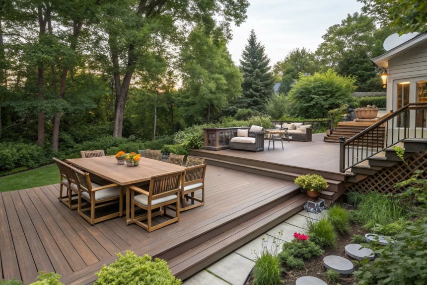 14+ Stunning Split-Level 2 Level Deck Design Ideas