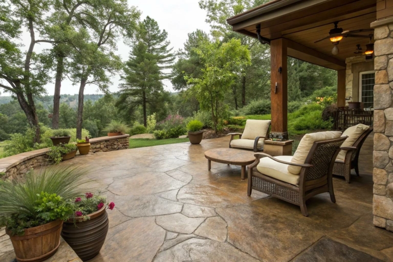 19+ Stunning Stained Concrete Patio Ideas
