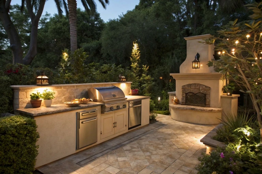 17+ Charming Rustic Outdoor Kitchen with Pizza Oven Ideas