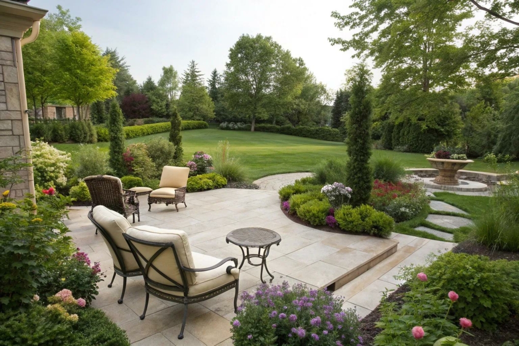 21+ Inspiring Travertine Backyard Ideas
