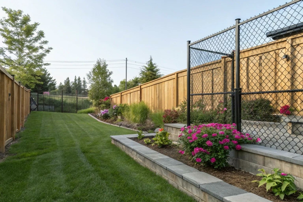 14+ Stylish Wood & Chain Link Fence Ideas