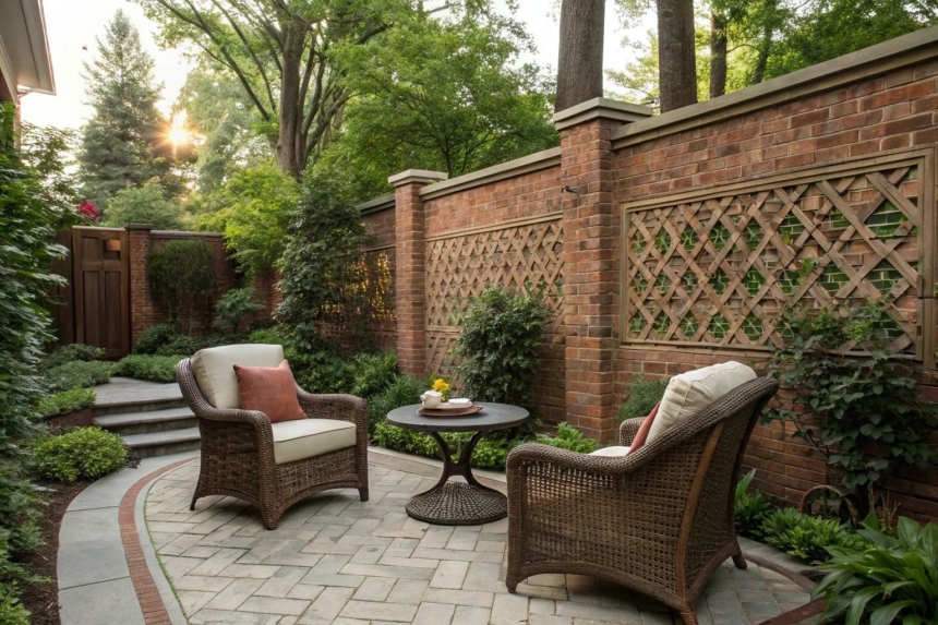 17+ Creative Backyard Brick Wall Ideas