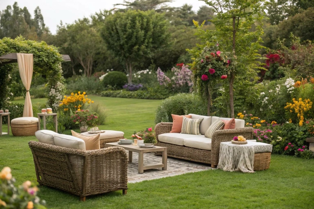 17+ Creative Ideas for Placing Patio Furniture on Grass